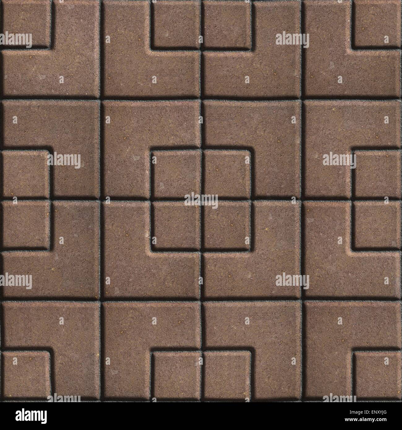 Concrete Slabs Paving Brown in the Form Square of Different Geometric ...
