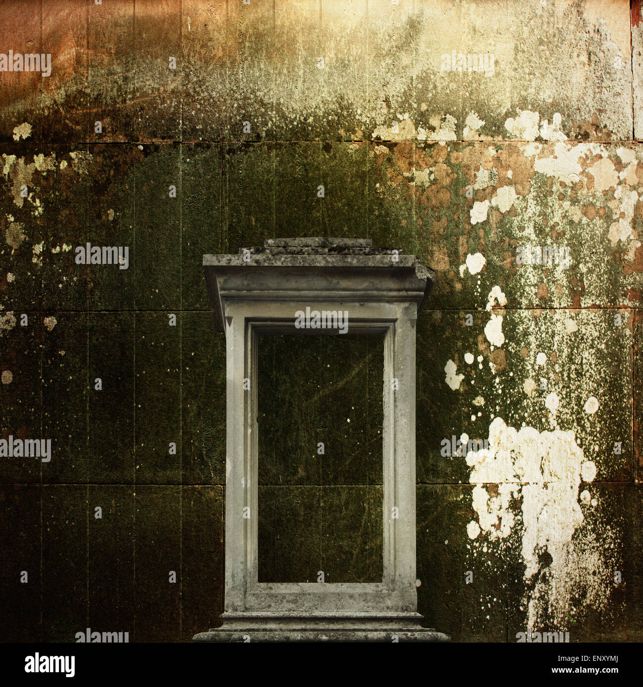 Tombstone on the background of the old masonry Stock Photo - Alamy
