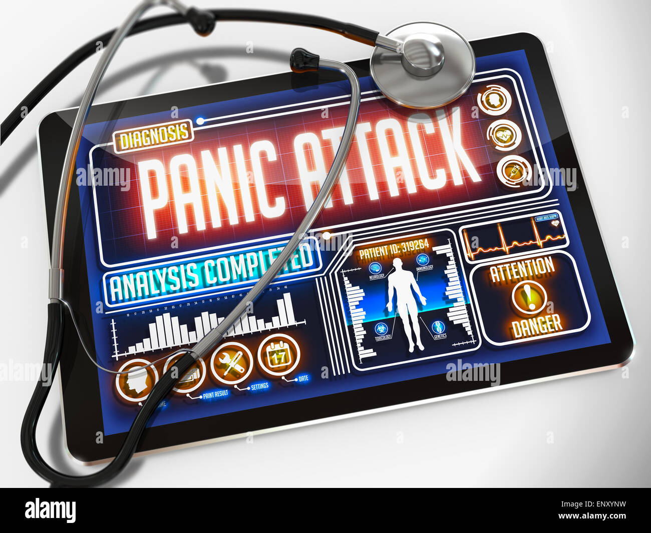 Panic Attack on the Display of Medical Tablet Stock Photo - Alamy