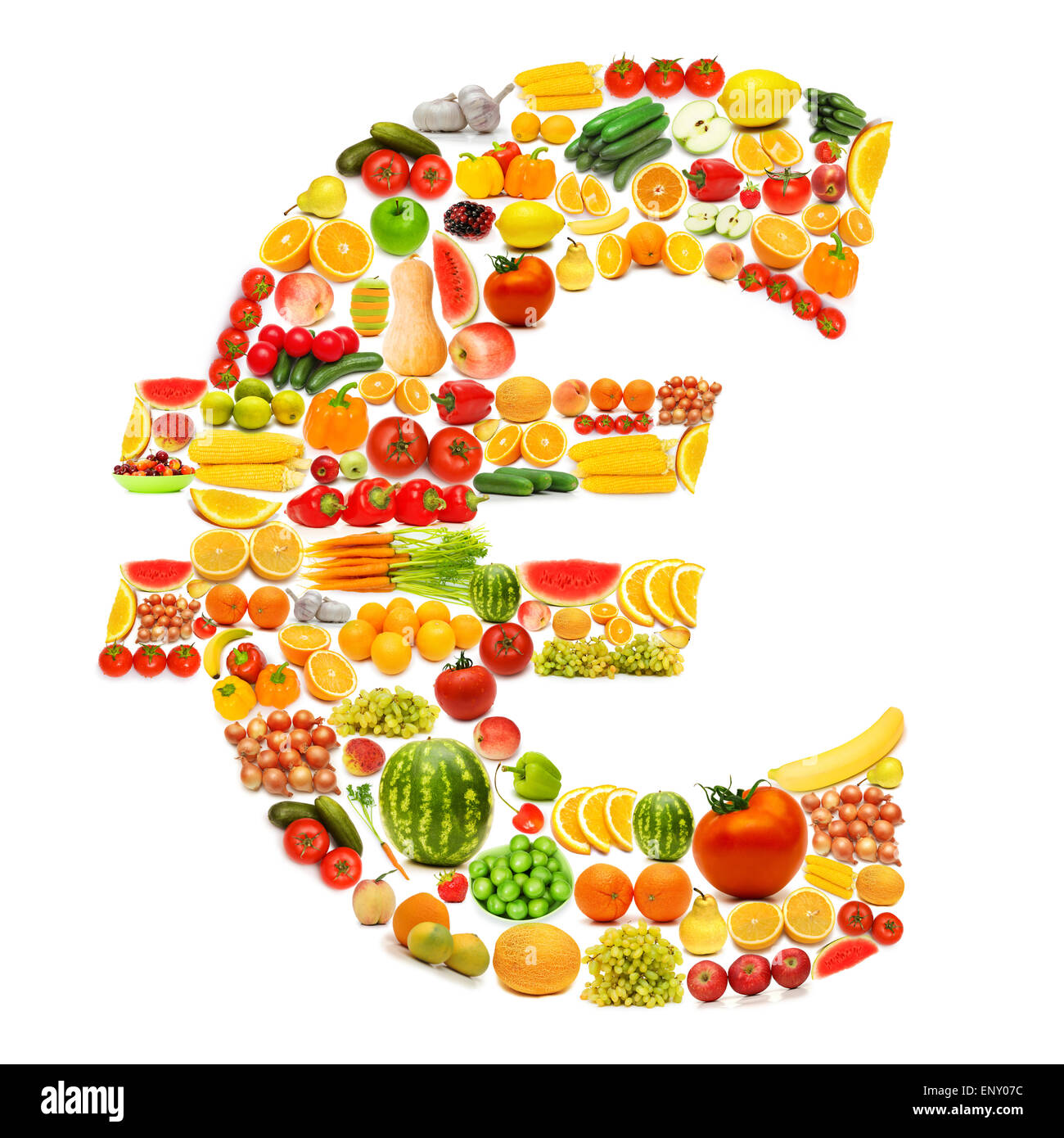 Silhoette made from various fruits and vegetables Stock Photo - Alamy