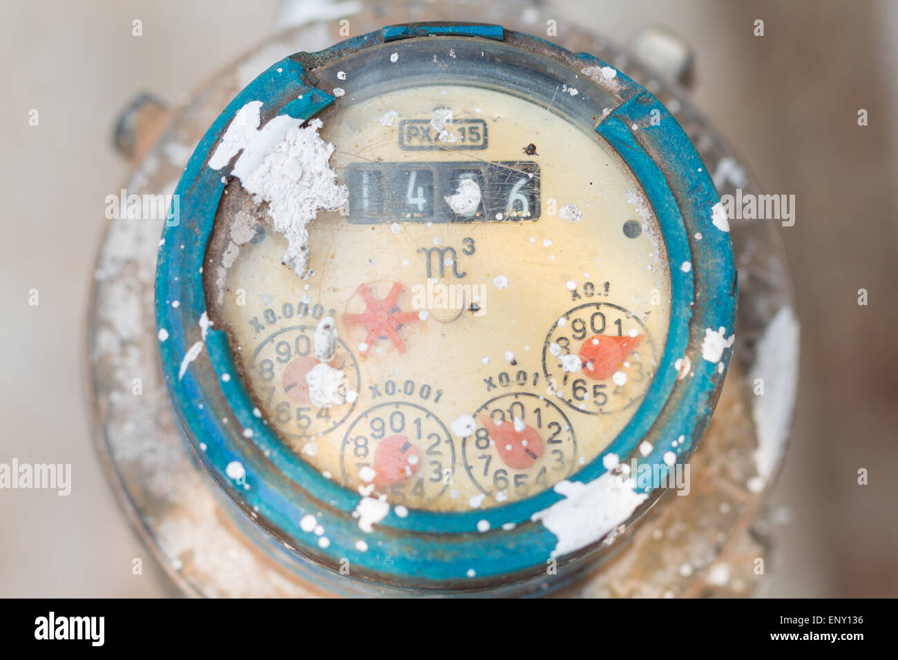 old meter of the water and metal pipes , format Thailand Stock Photo ...