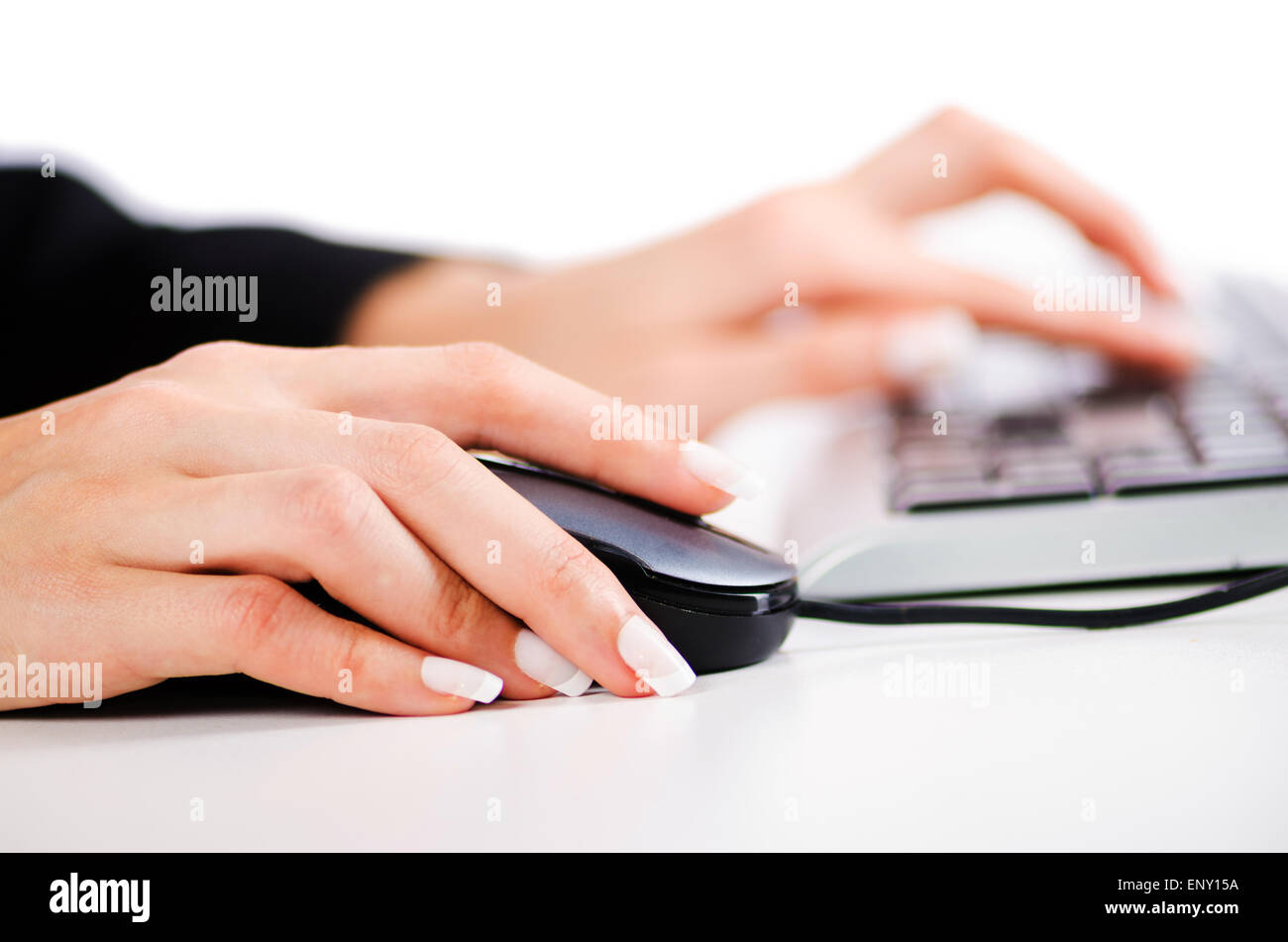 Hands working on the keyboard Stock Photo - Alamy
