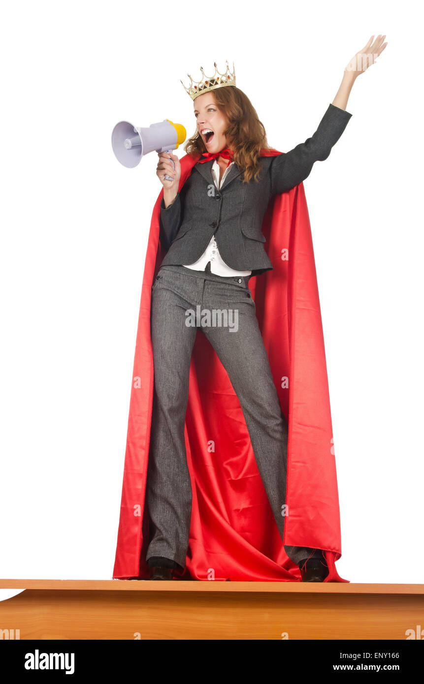 Queen businessman standing on the desk Stock Photo - Alamy