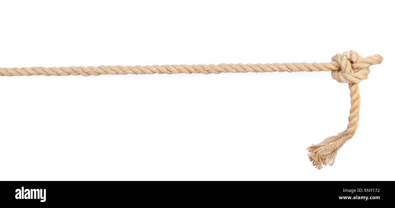 Rope knot isolated on white Stock Photo - Alamy