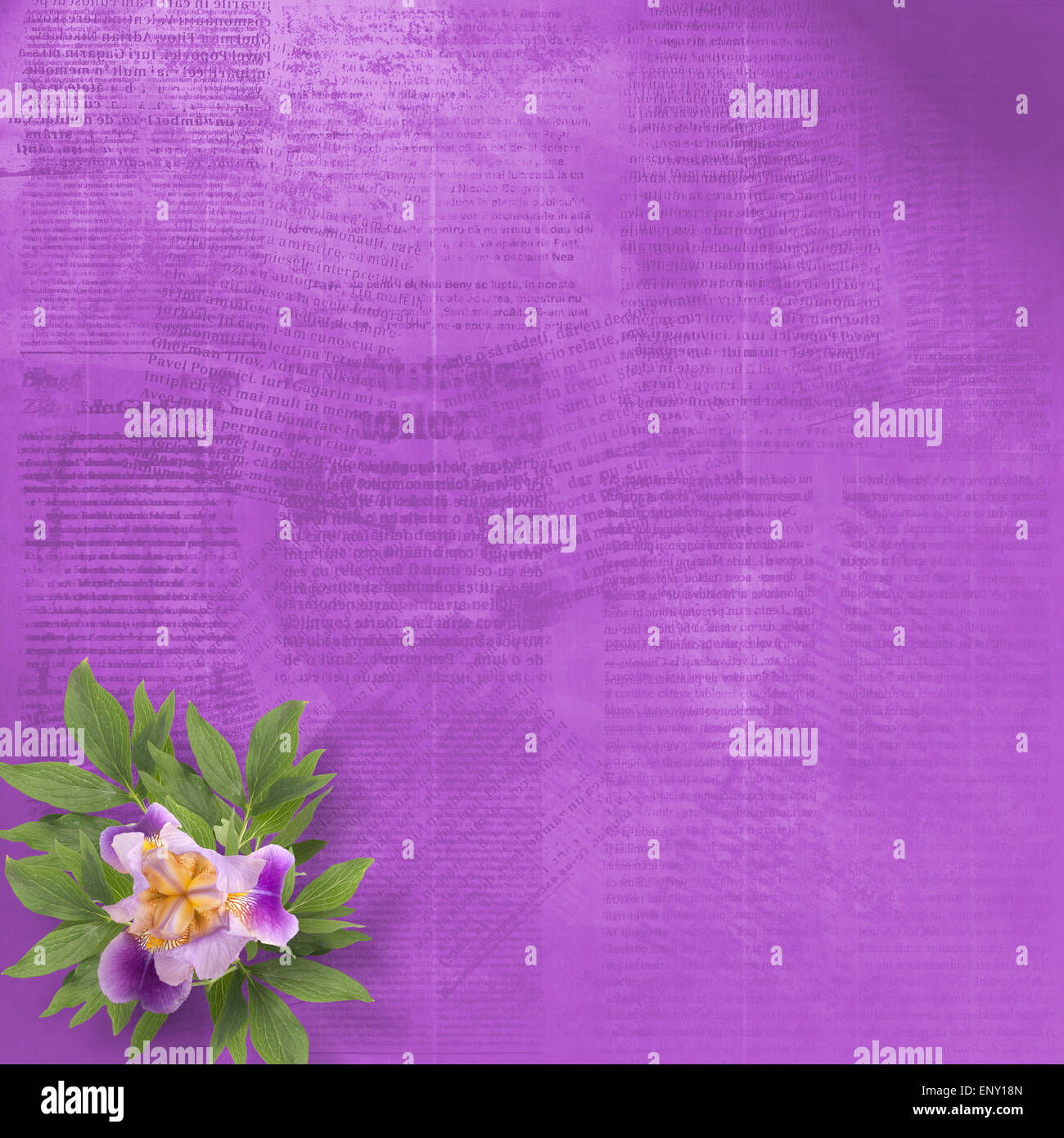 Old newspaper background with bunch of flower Stock Photo - Alamy