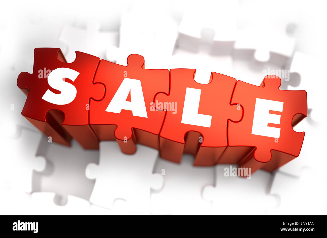 Sale - White Word on Red Puzzles Stock Photo - Alamy