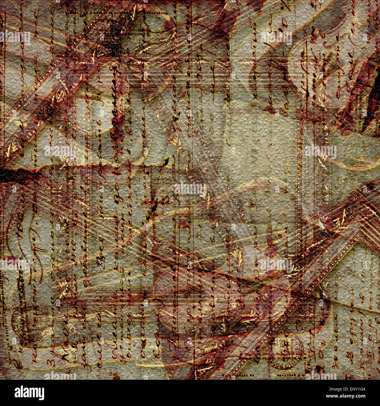 Grunge old paper design in scrapbooking style with handwriting Stock ...