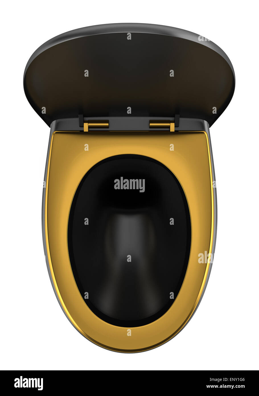 top view of black toilet bowl isolated on white Stock Photo - Alamy