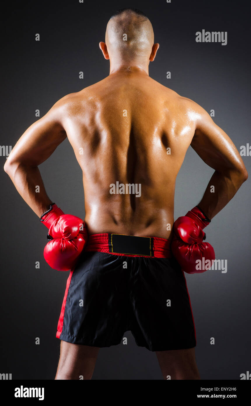 Muscular boxer in studio shooting Stock Photo - Alamy
