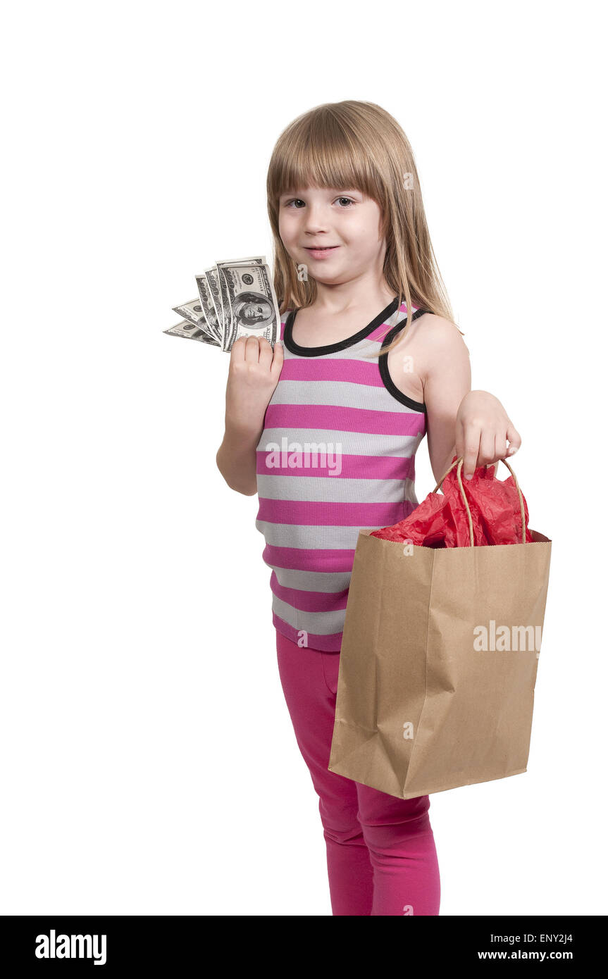 Girl Shopping Bags Stock Photo - Alamy
