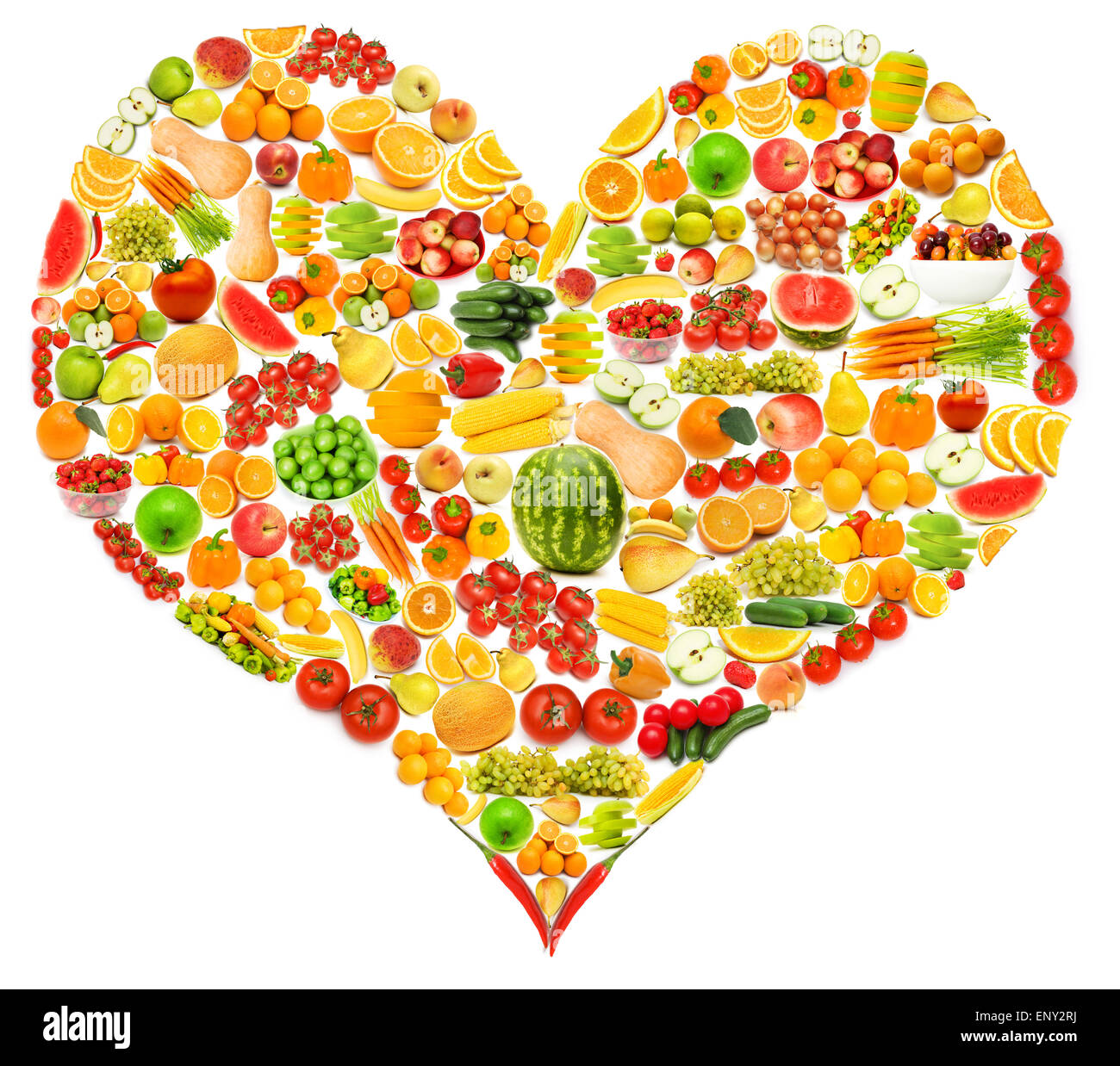 Silhoette made from various fruits and vegetables Stock Photo - Alamy