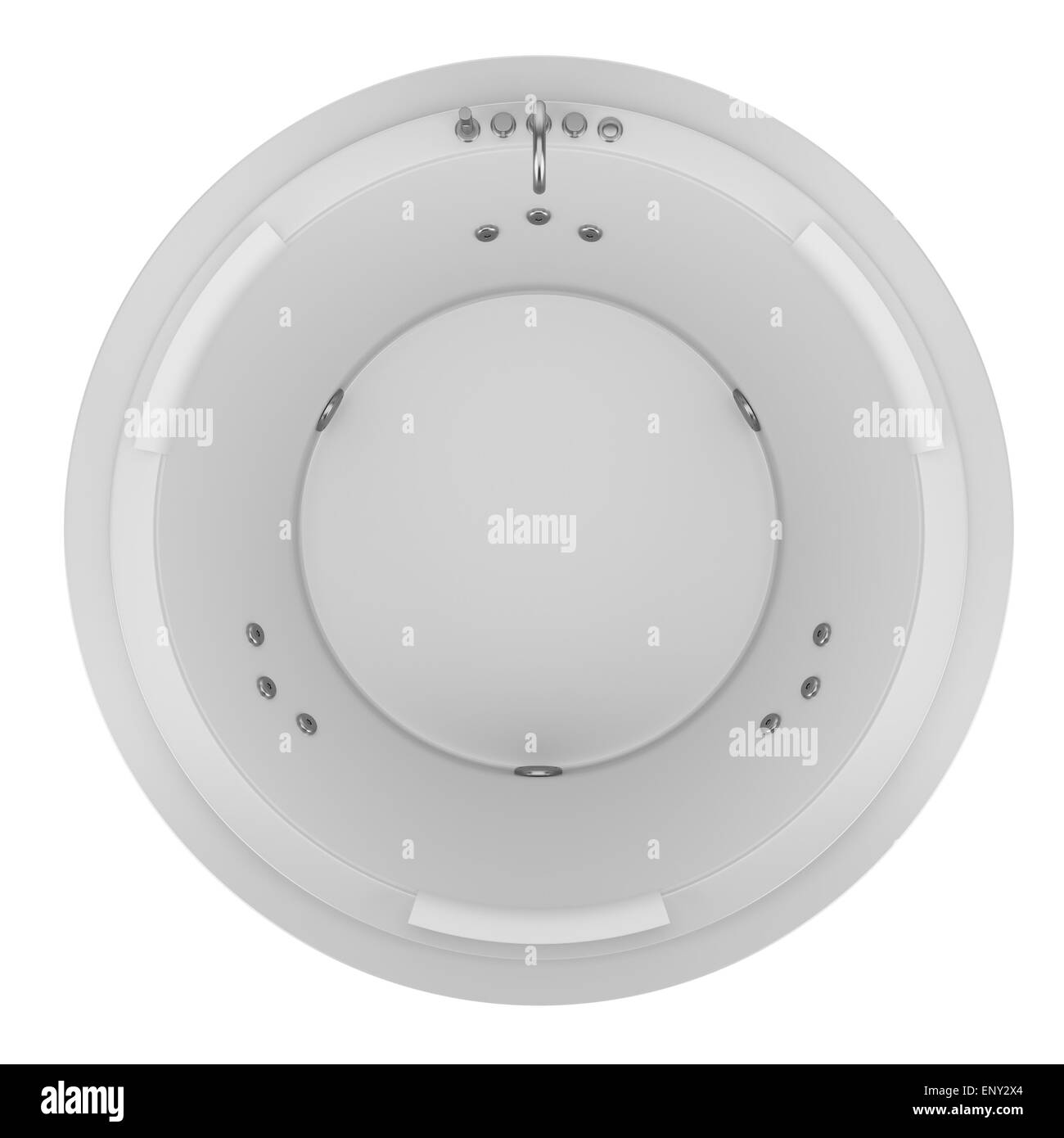 top view of modern round bathtub isolated on white Stock Photo - Alamy
