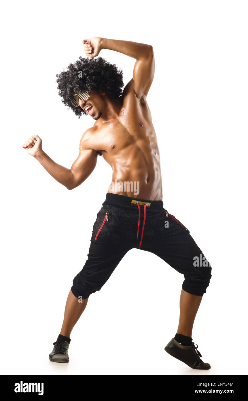 Funny dancer isolated on the white Stock Photo - Alamy