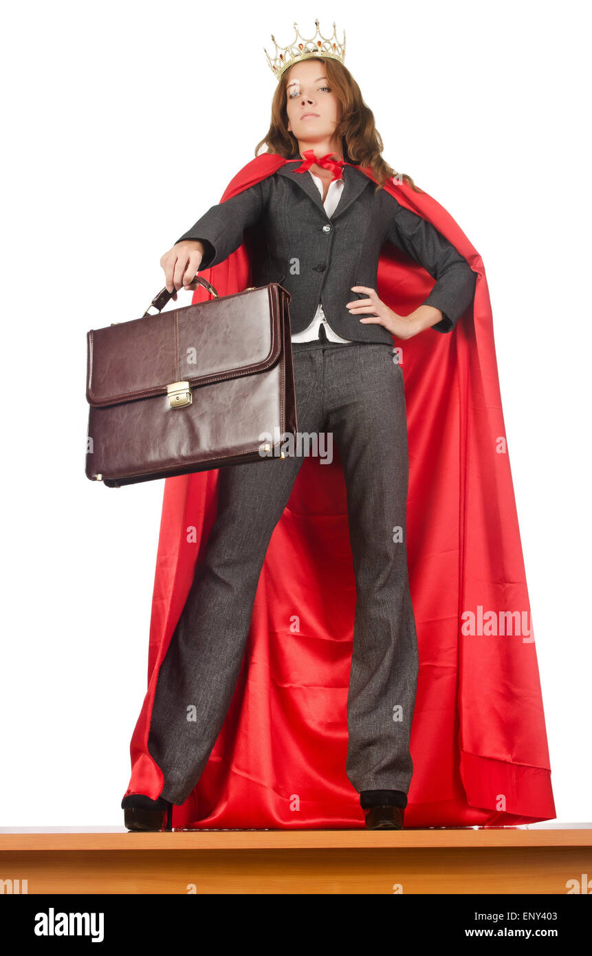Queen businessman standing on the desk Stock Photo - Alamy