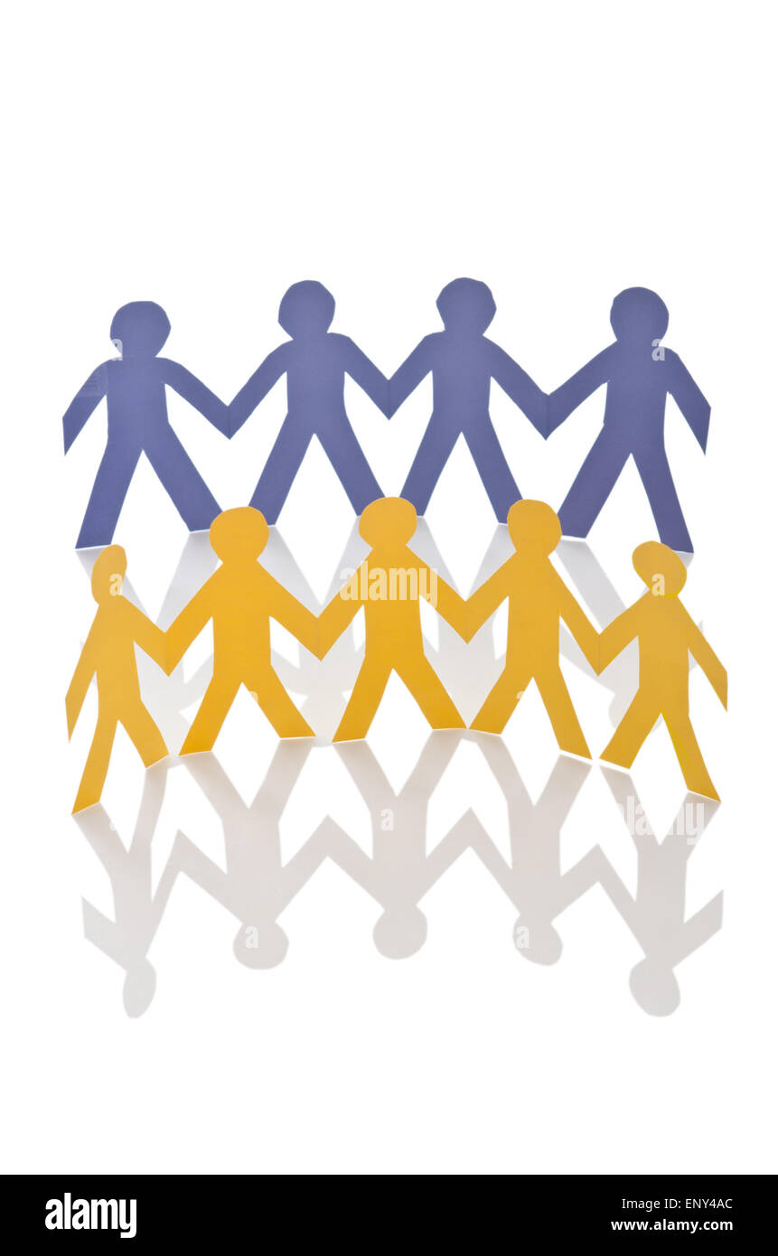 Teamwork concept with paper cut people Stock Photo - Alamy