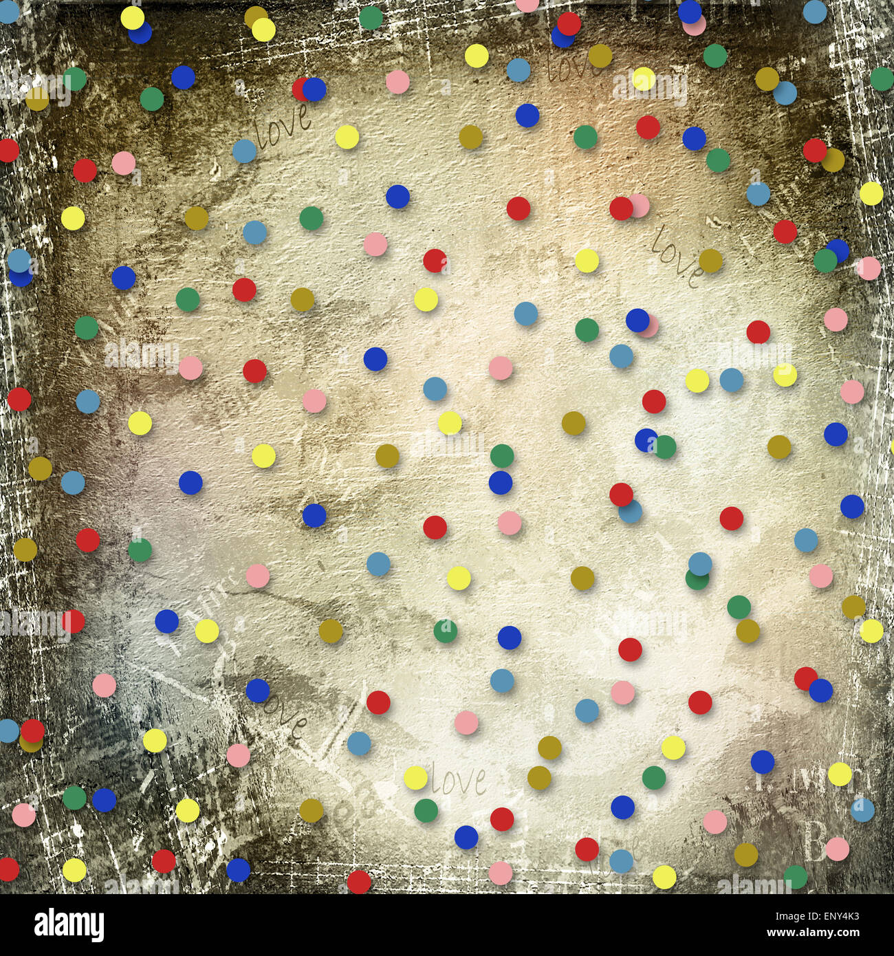 abstract scratch paper background with multicolored confetti Stock ...