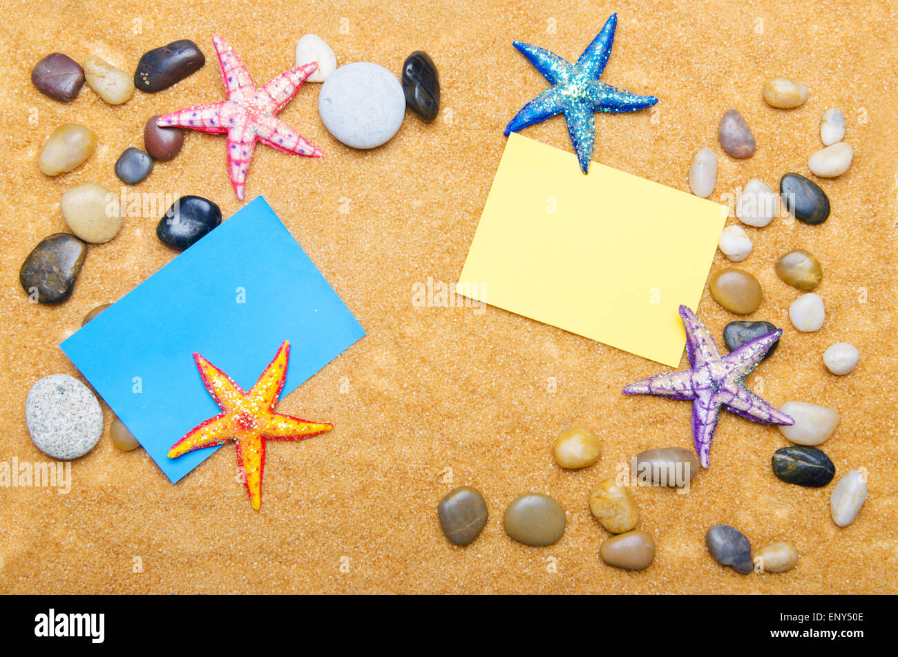 Blank message on sand and pebbles Stock Photo - Alamy