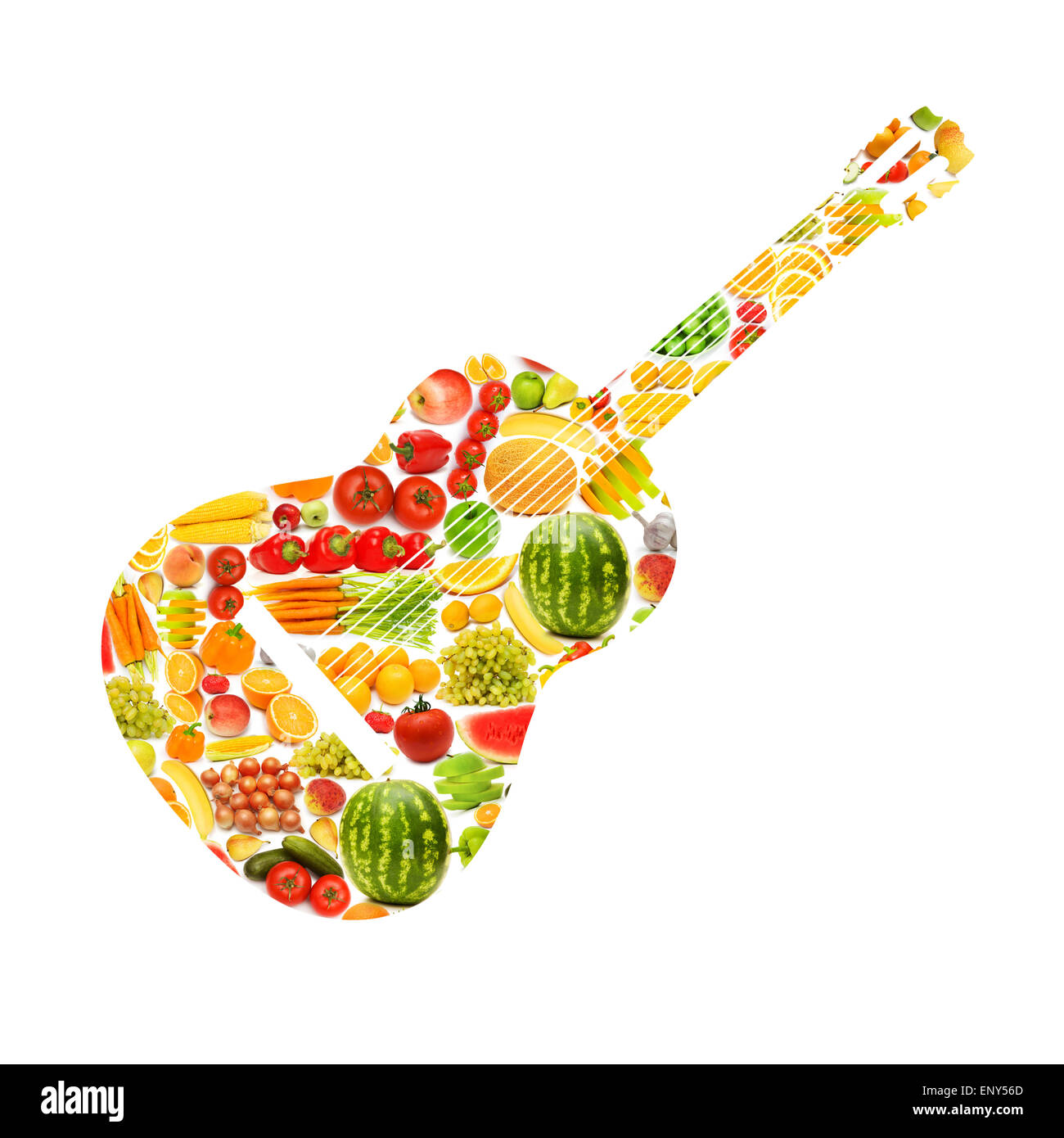Silhoette made from various fruits and vegetables Stock Photo - Alamy