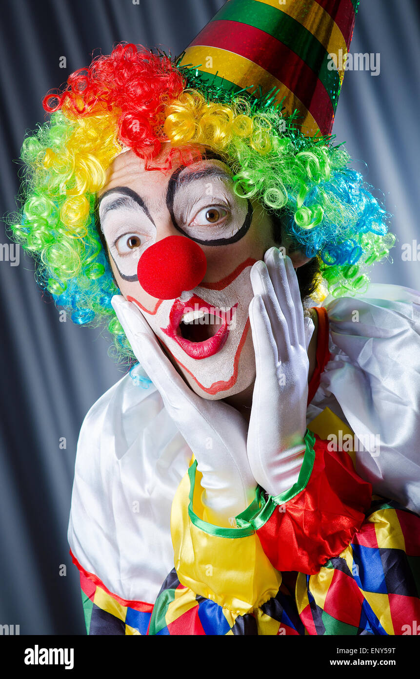 Funny clown in studio shooting Stock Photo - Alamy