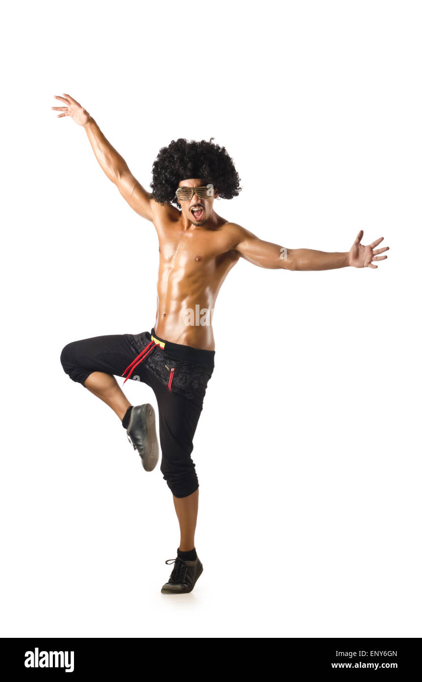 Funny dancer isolated on the white Stock Photo - Alamy