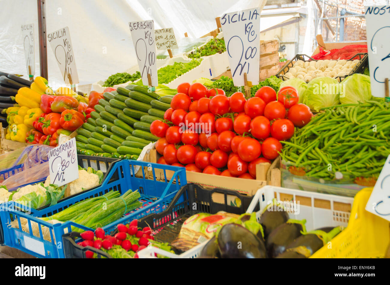 Fruits and vegetables at the market stall Stock Photo - Alamy