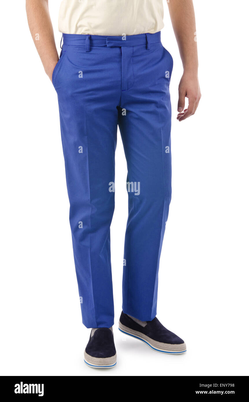 Model with trousers isolated on white Stock Photo - Alamy