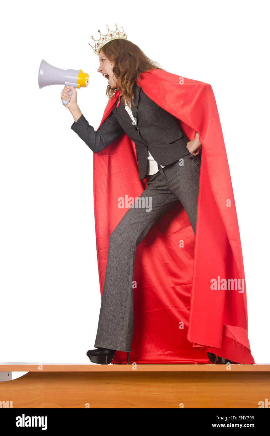 Queen businessman standing on the desk Stock Photo - Alamy