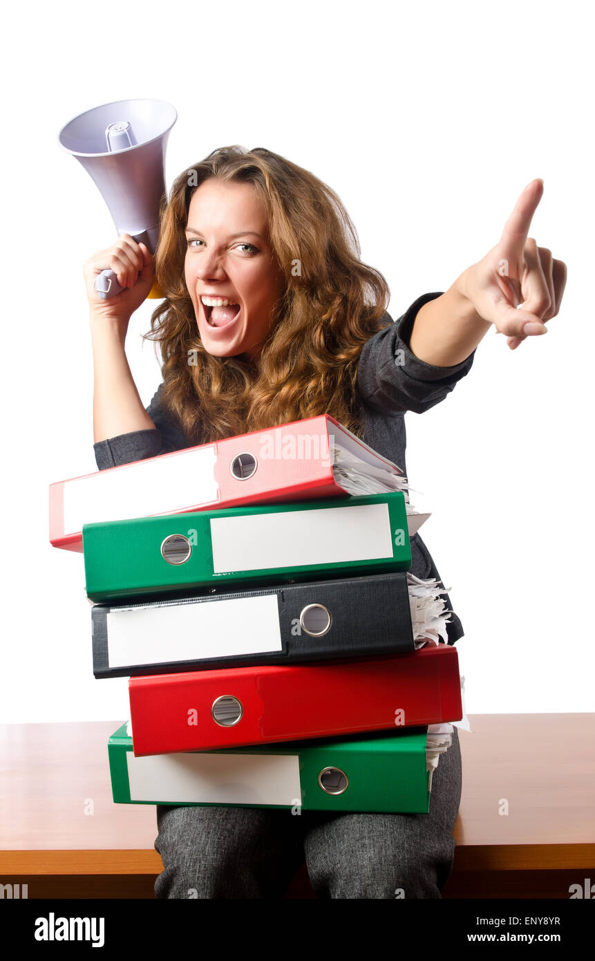 Busy woman worker in the office Stock Photo - Alamy