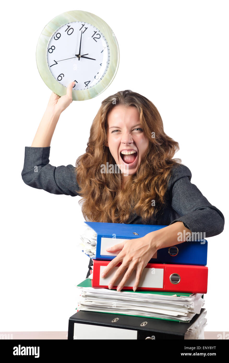 Busy woman worker in the office Stock Photo - Alamy