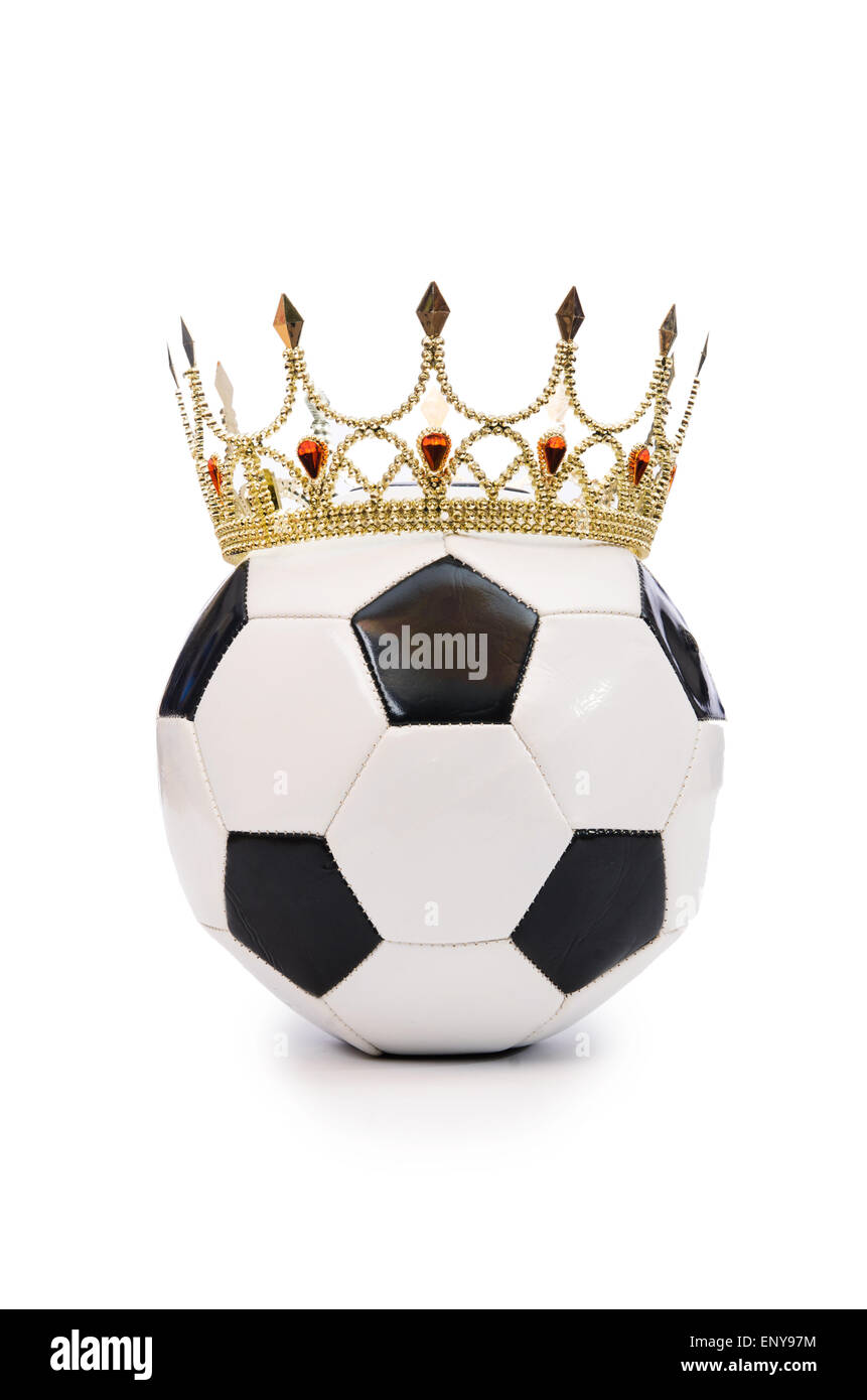 Football with crown on white Stock Photo - Alamy