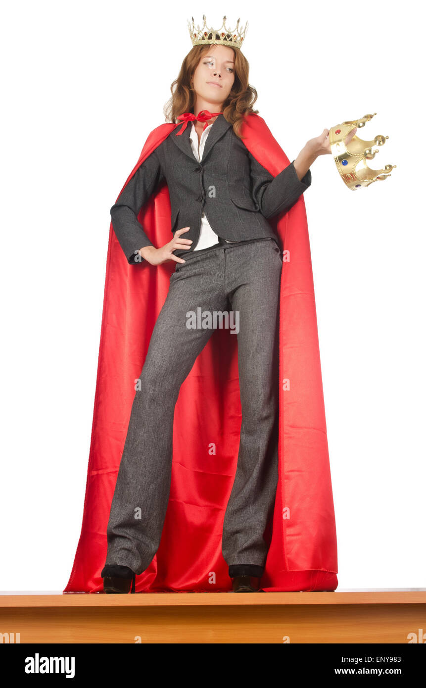 Queen businessman standing on the desk Stock Photo - Alamy
