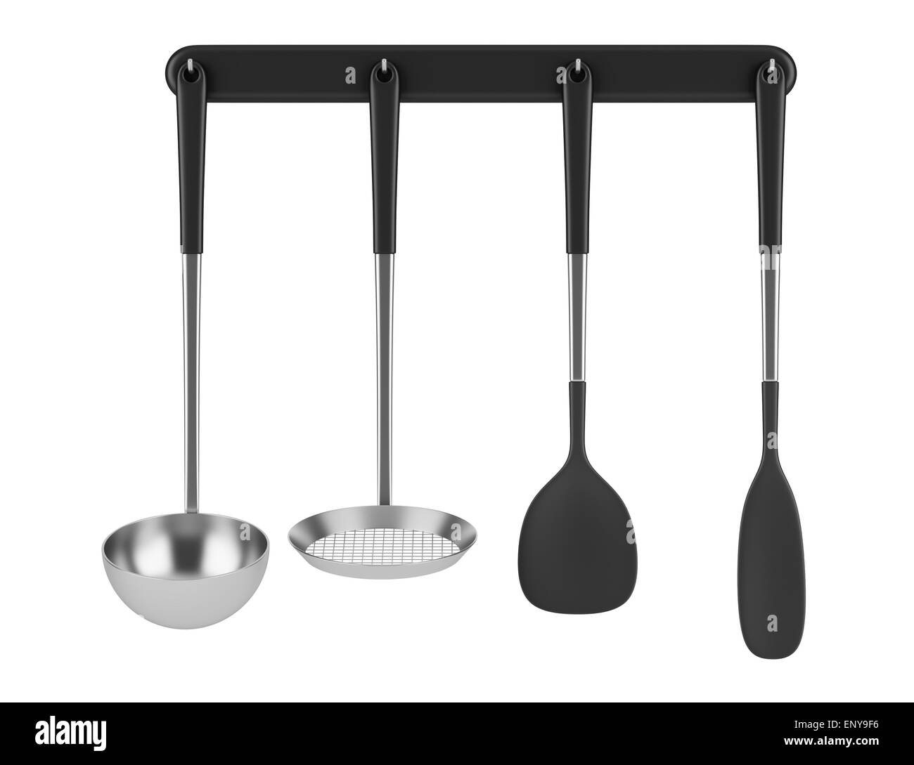 set of four kitchen utensils isolated on white Stock Photo - Alamy