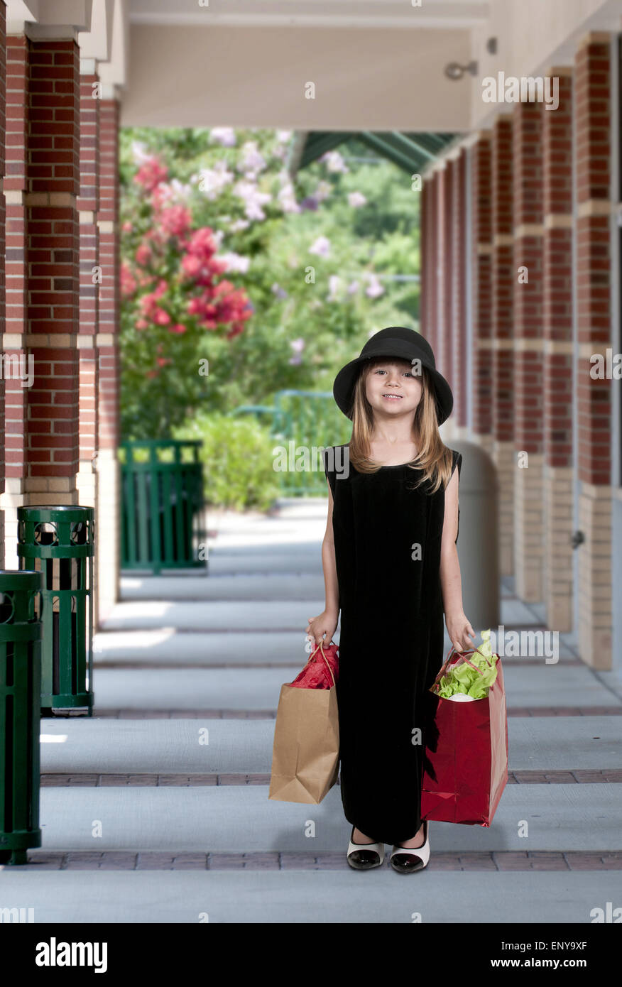 Girl Shopping Bags Stock Photo - Alamy