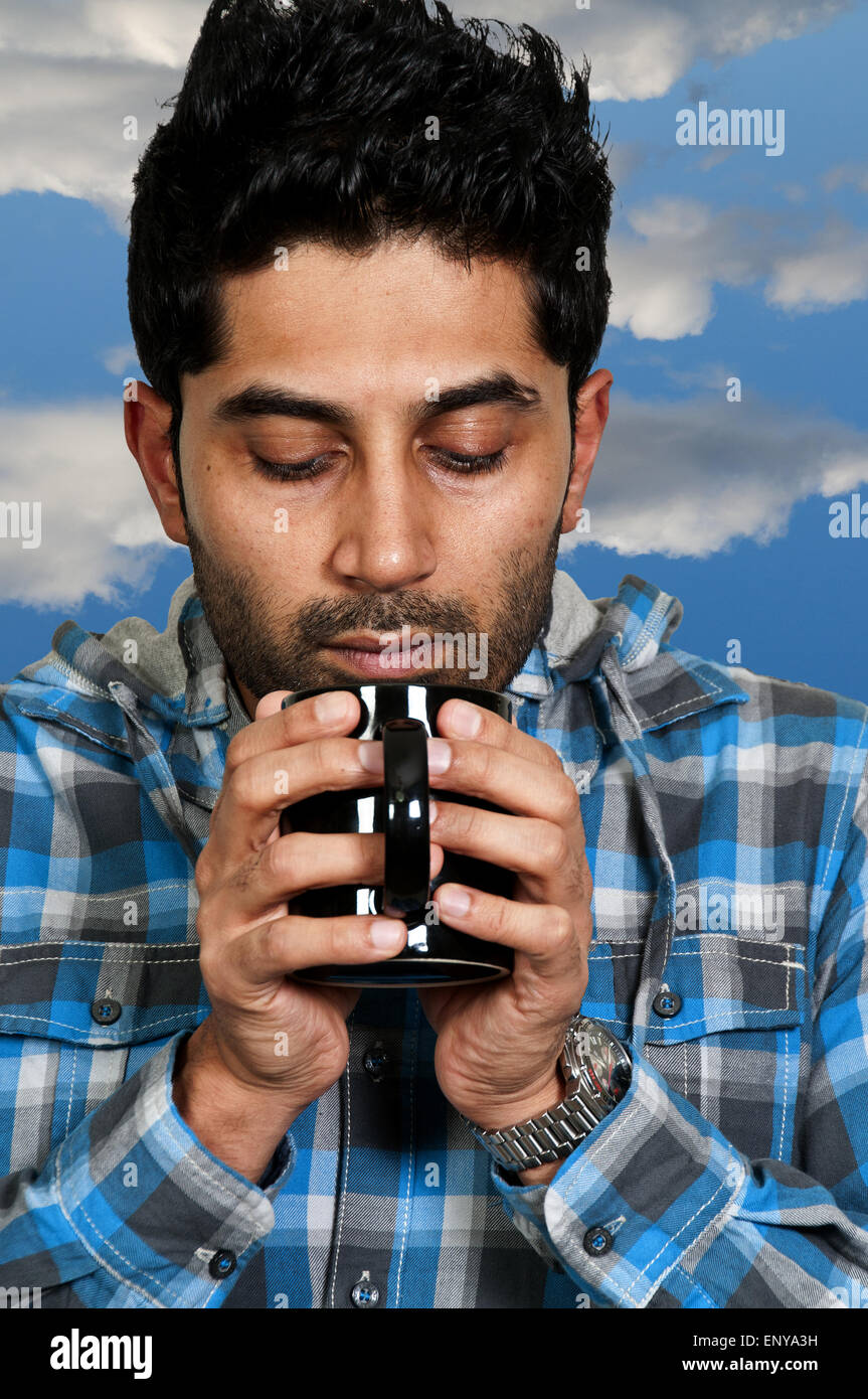Man Drinking Coffee Stock Photo - Alamy