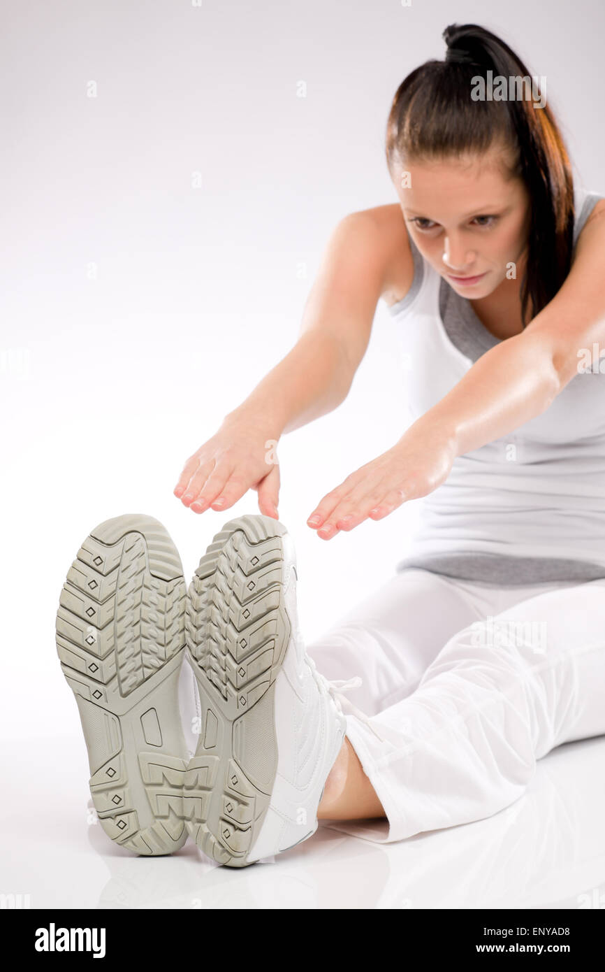Girl stretching feet hi-res stock photography and images - Alamy