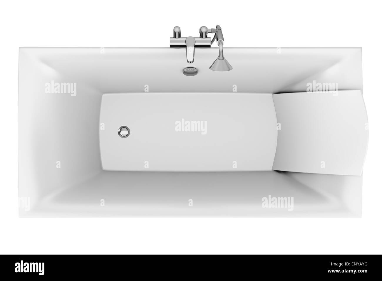 top view of modern bathtub isolated on white Stock Photo - Alamy