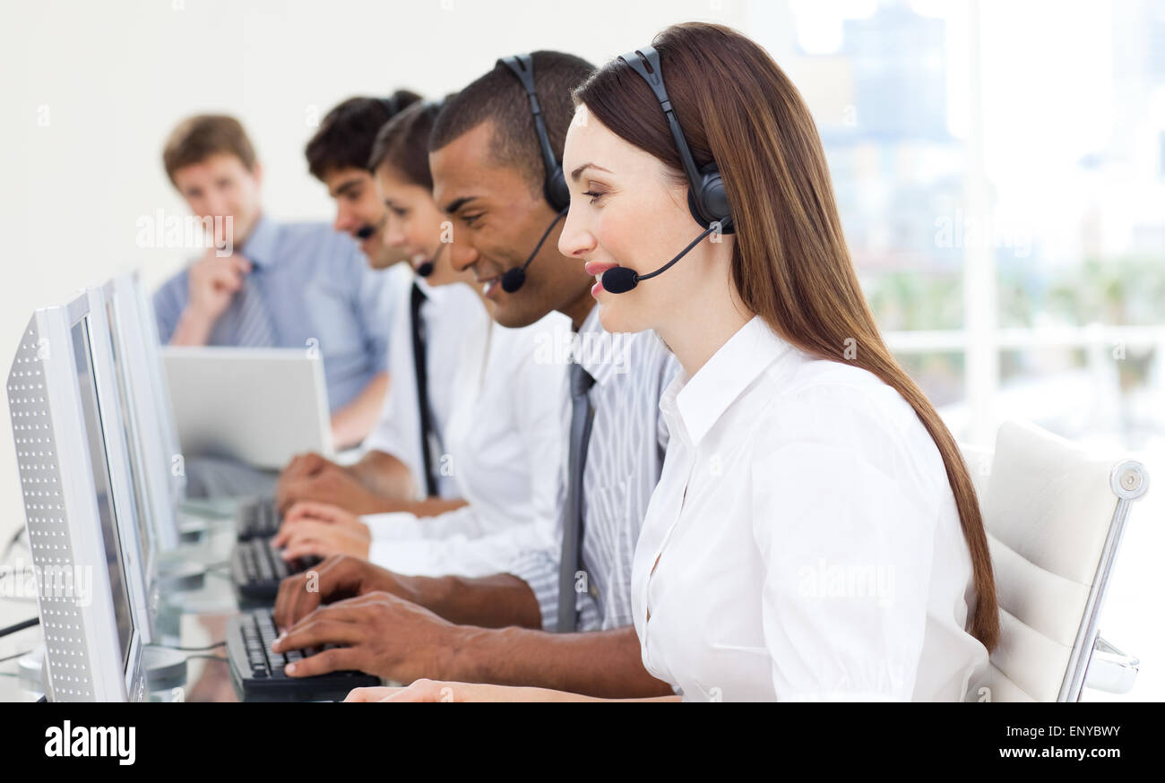 A diverse business group in a call center Stock Photo - Alamy