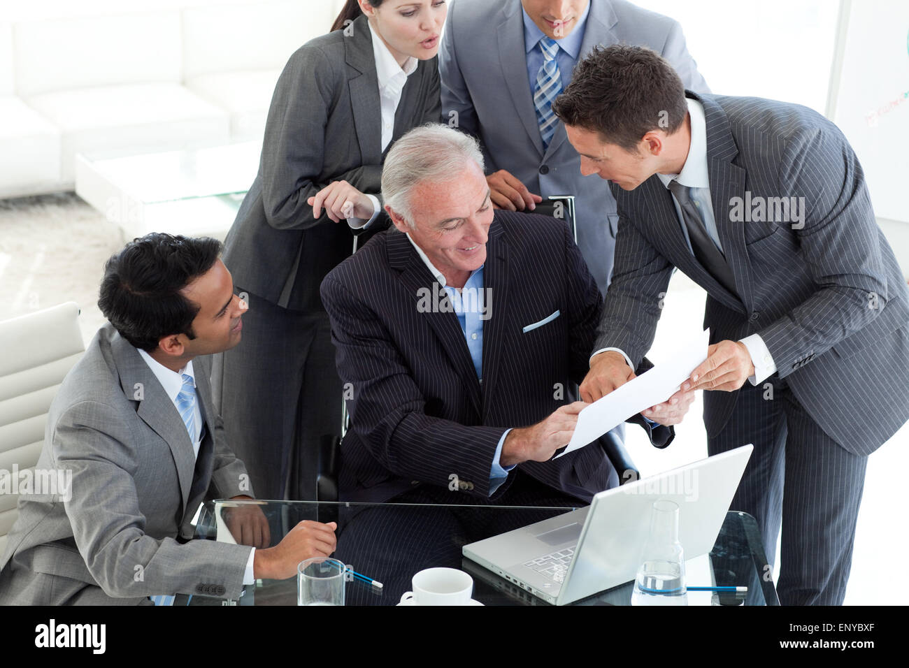 Female manager looking sales report hi-res stock photography and images ...