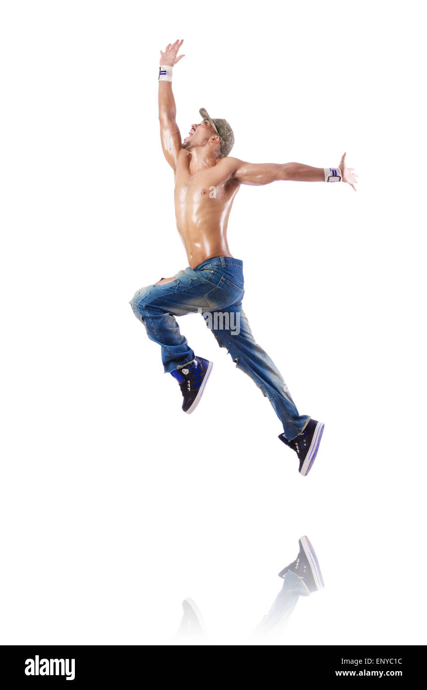 Dancer dancing dances isolated on white Stock Photo - Alamy