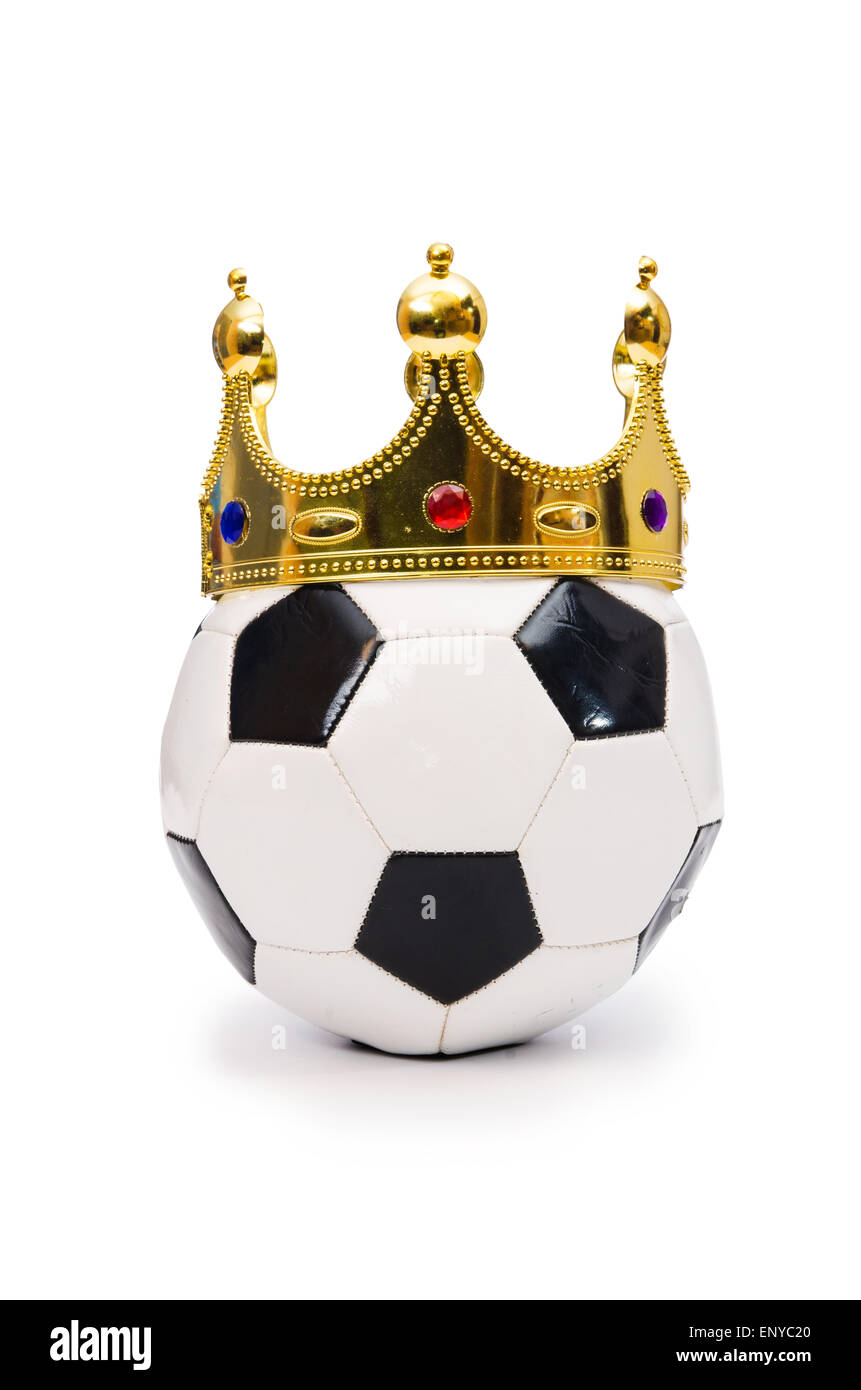 Football with crown on white Stock Photo - Alamy