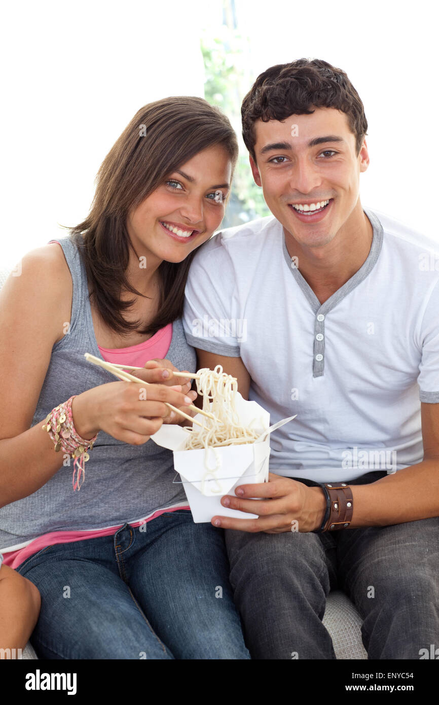 Couple takeaway food home hi-res stock photography and images - Alamy