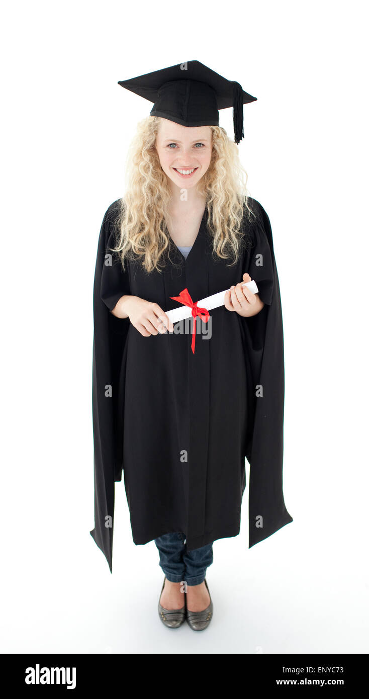 Teenage Girl Celebrating Graduation Stock Photo - Alamy