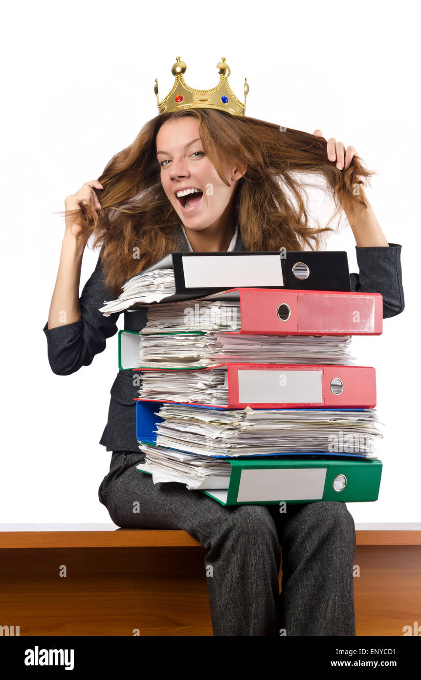 Busy woman worker in the office Stock Photo - Alamy