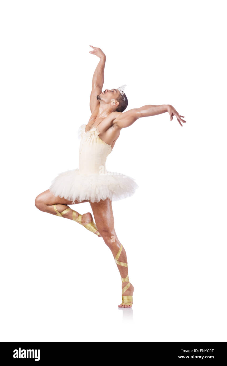 Muscular ballet performer in funny concept Stock Photo - Alamy