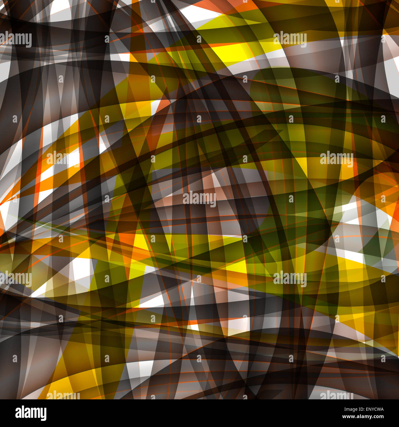 Abstract chaotic pattern with colorful translucent curved lines Stock ...