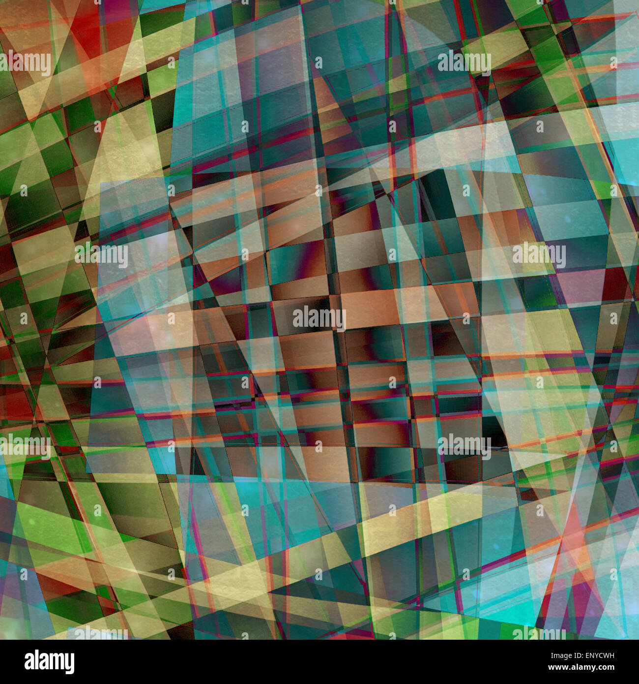 Abstract chaotic pattern with colorful translucent curved lines Stock ...