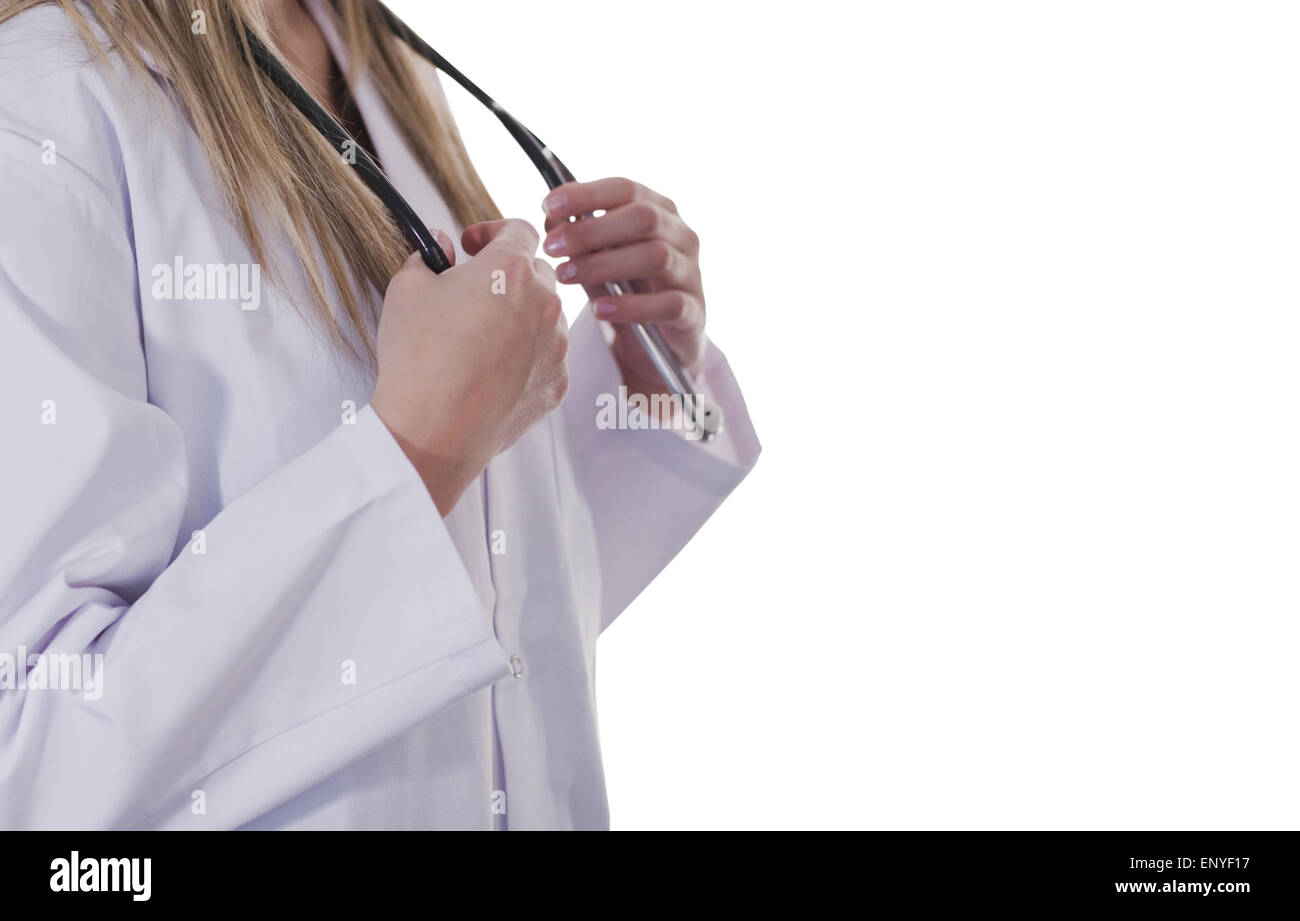 Female Doctor isolated against white Stock Photo - Alamy