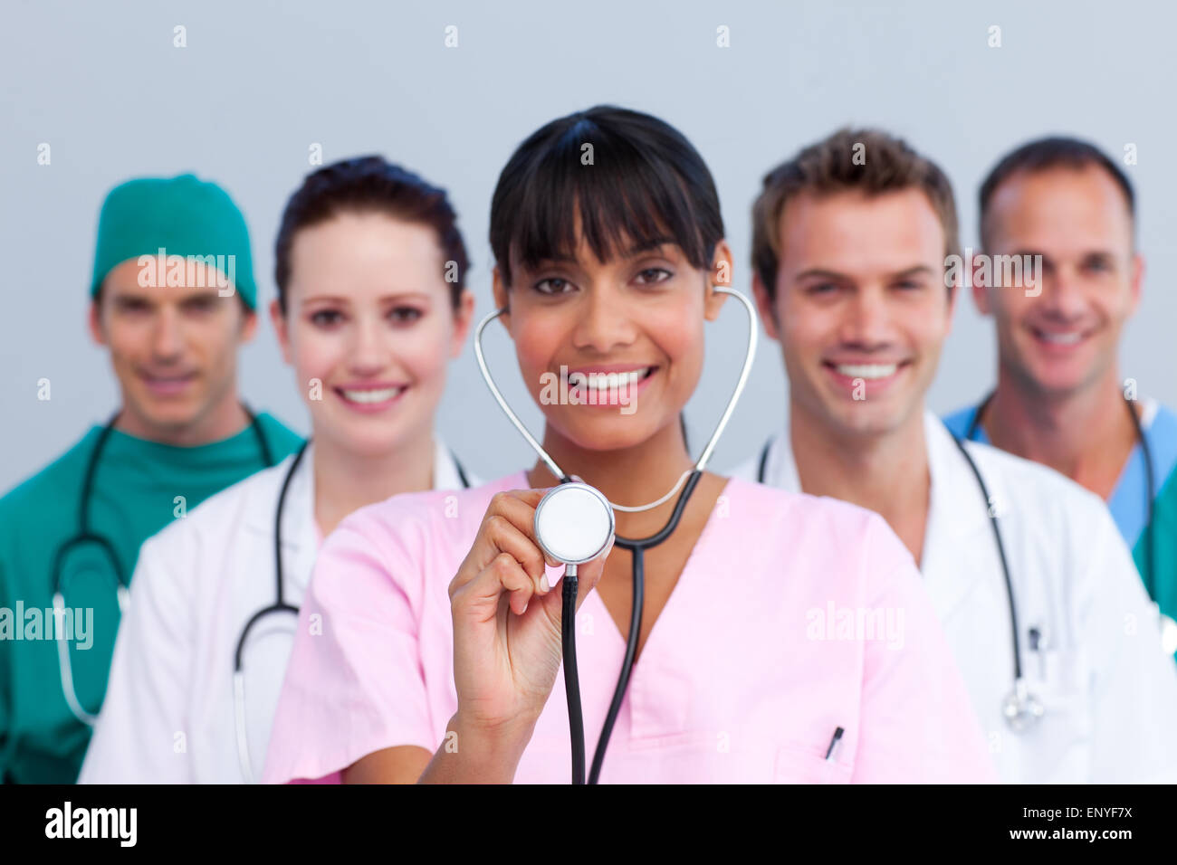 Portrait of a young medical team Stock Photo - Alamy