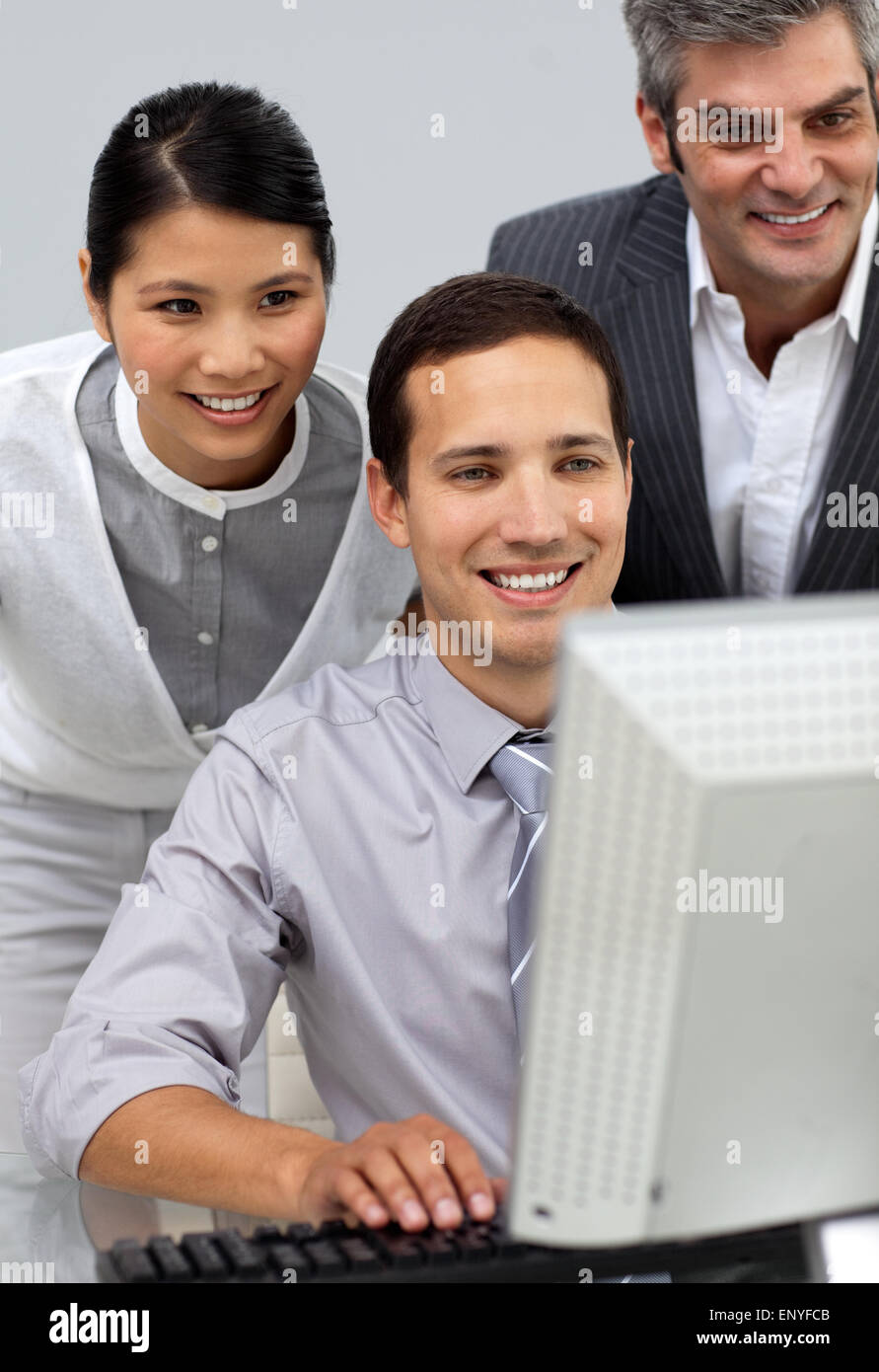Multi-ethnic business people working together Stock Photo - Alamy