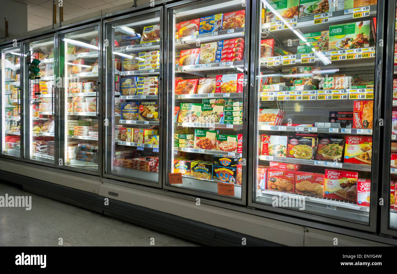 Freezer cases in a supermarket in New York on Tuesday, May 5, 2015 ...